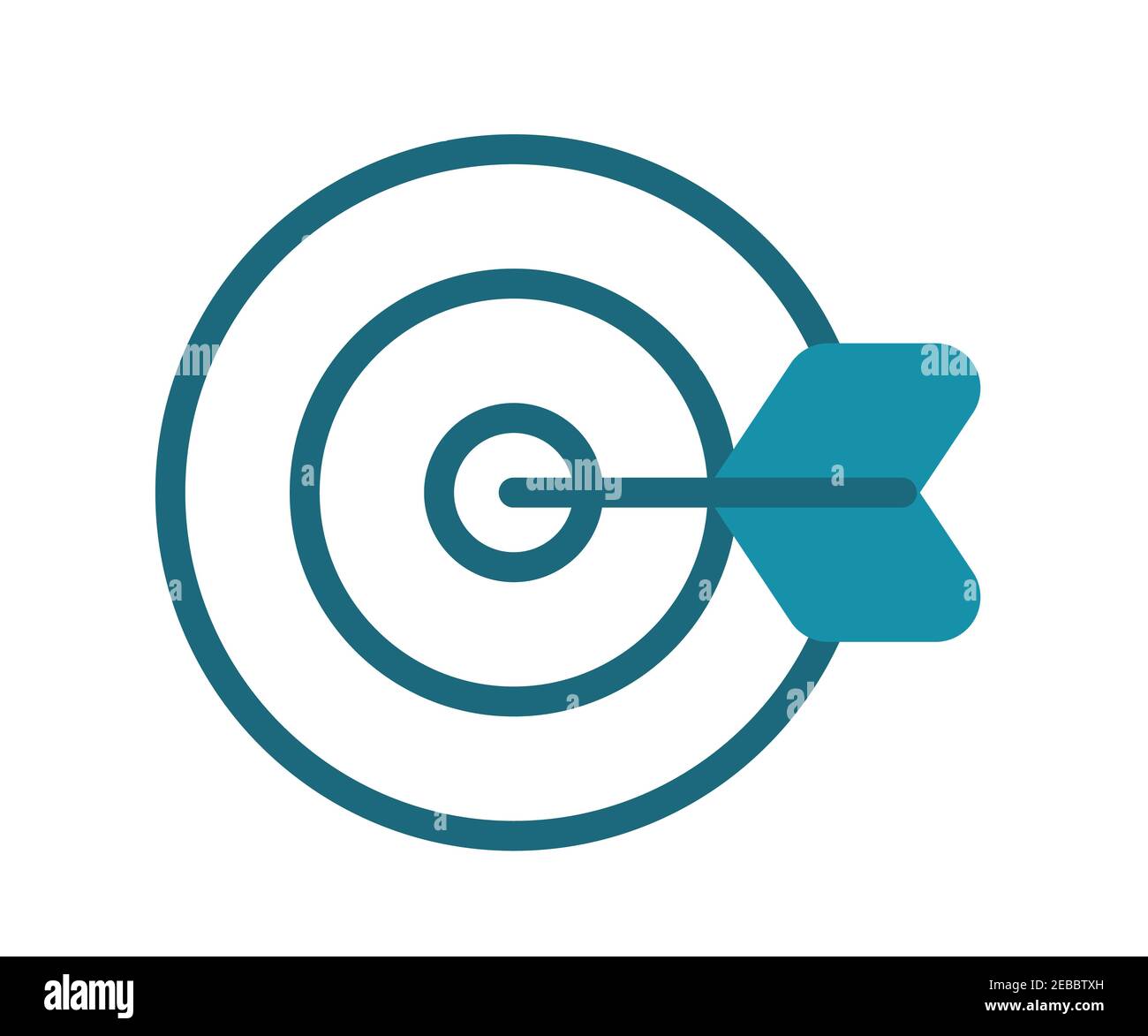 goal objective target single isolated icon with solid line style vector ...