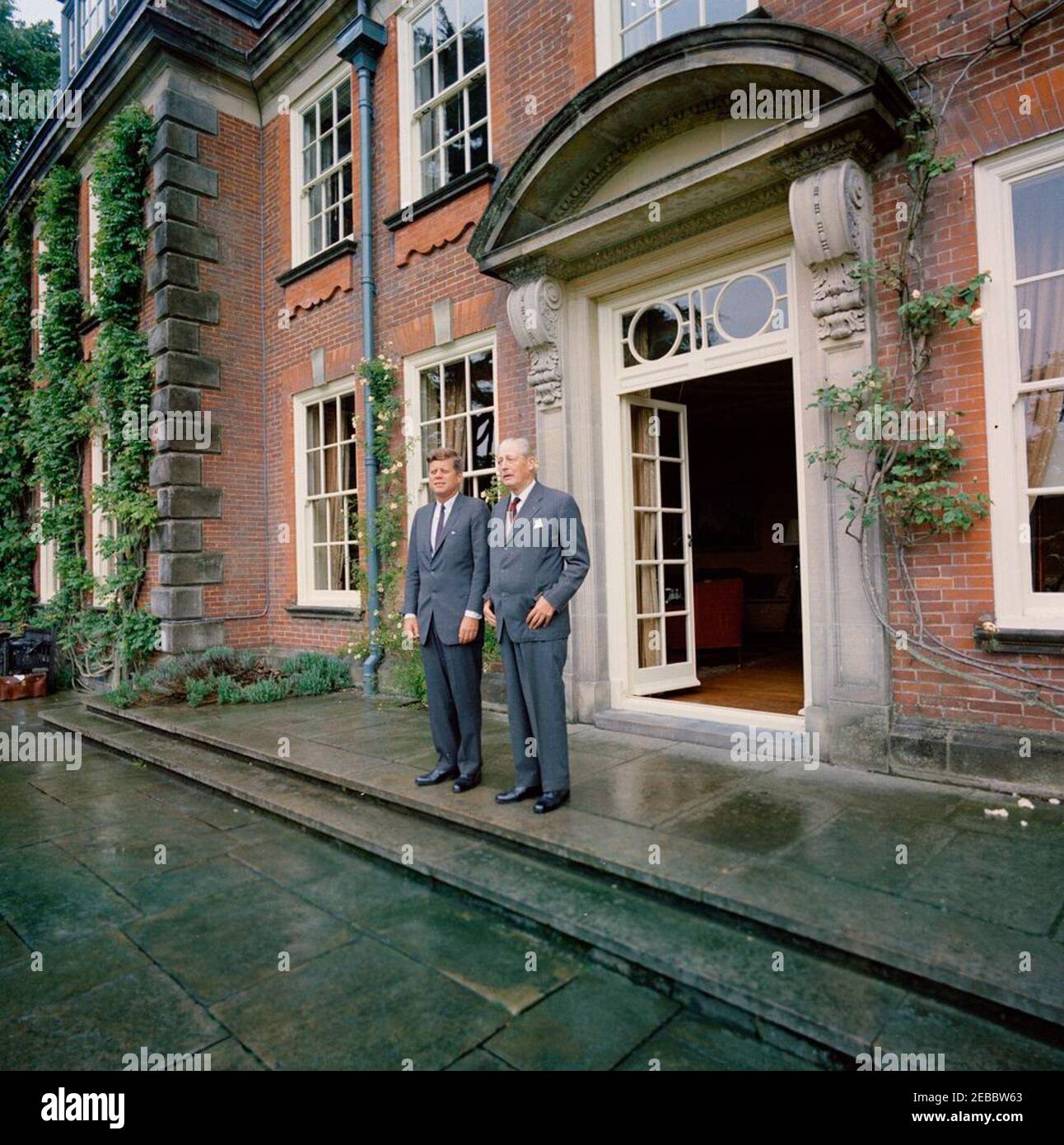 Trip to Europe: England, Chelwood Gate: President Kennedy at Birch Grove House with Prime ...