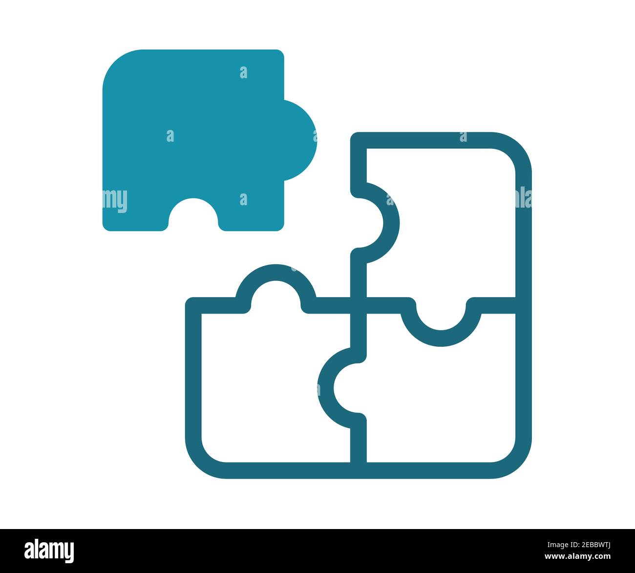 puzzle solution solve single isolated icon with solid line style vector ...