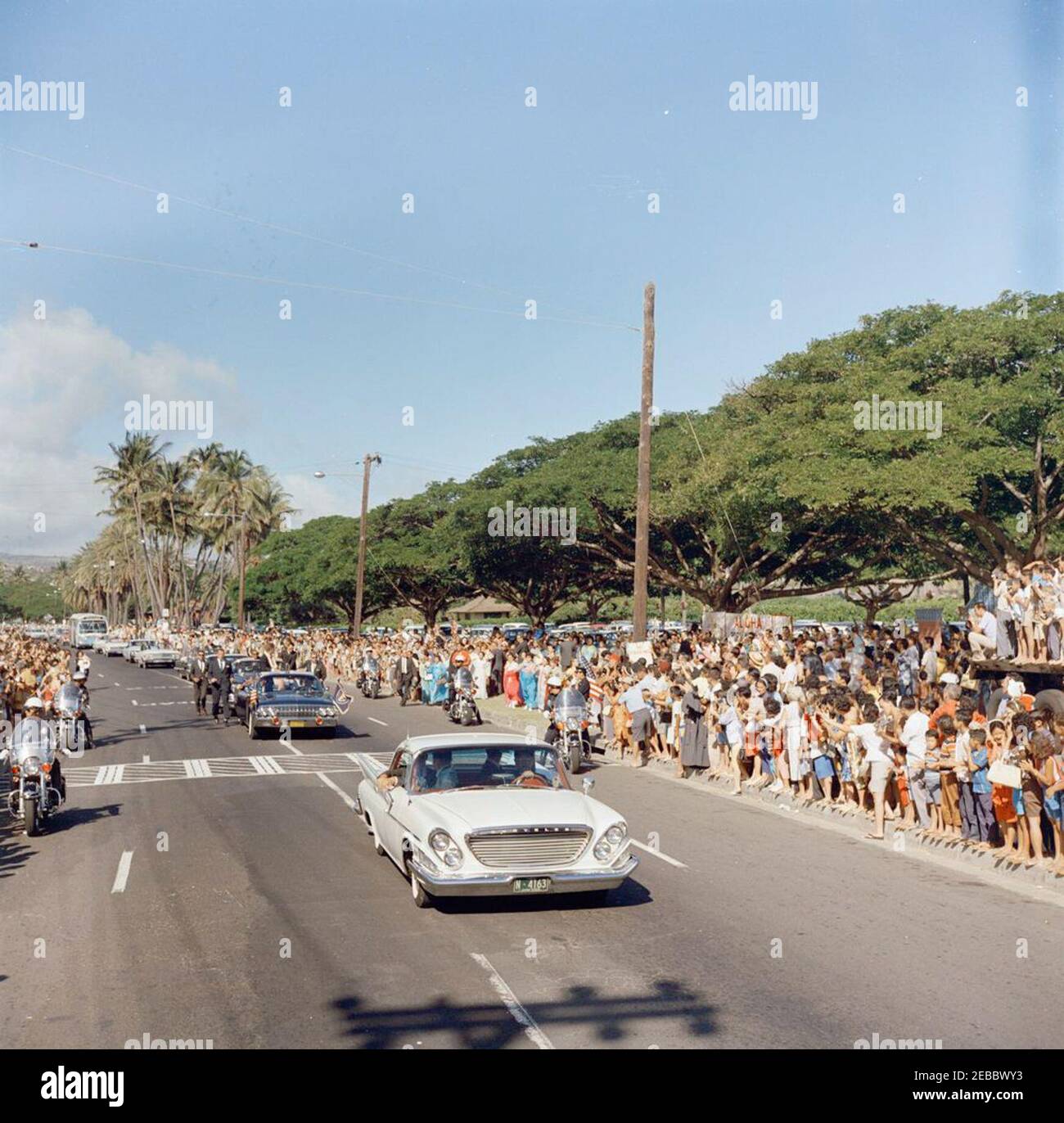 Trip to Western States: Honolulu, Hawaii, motorcade, 3:15PM. President ...