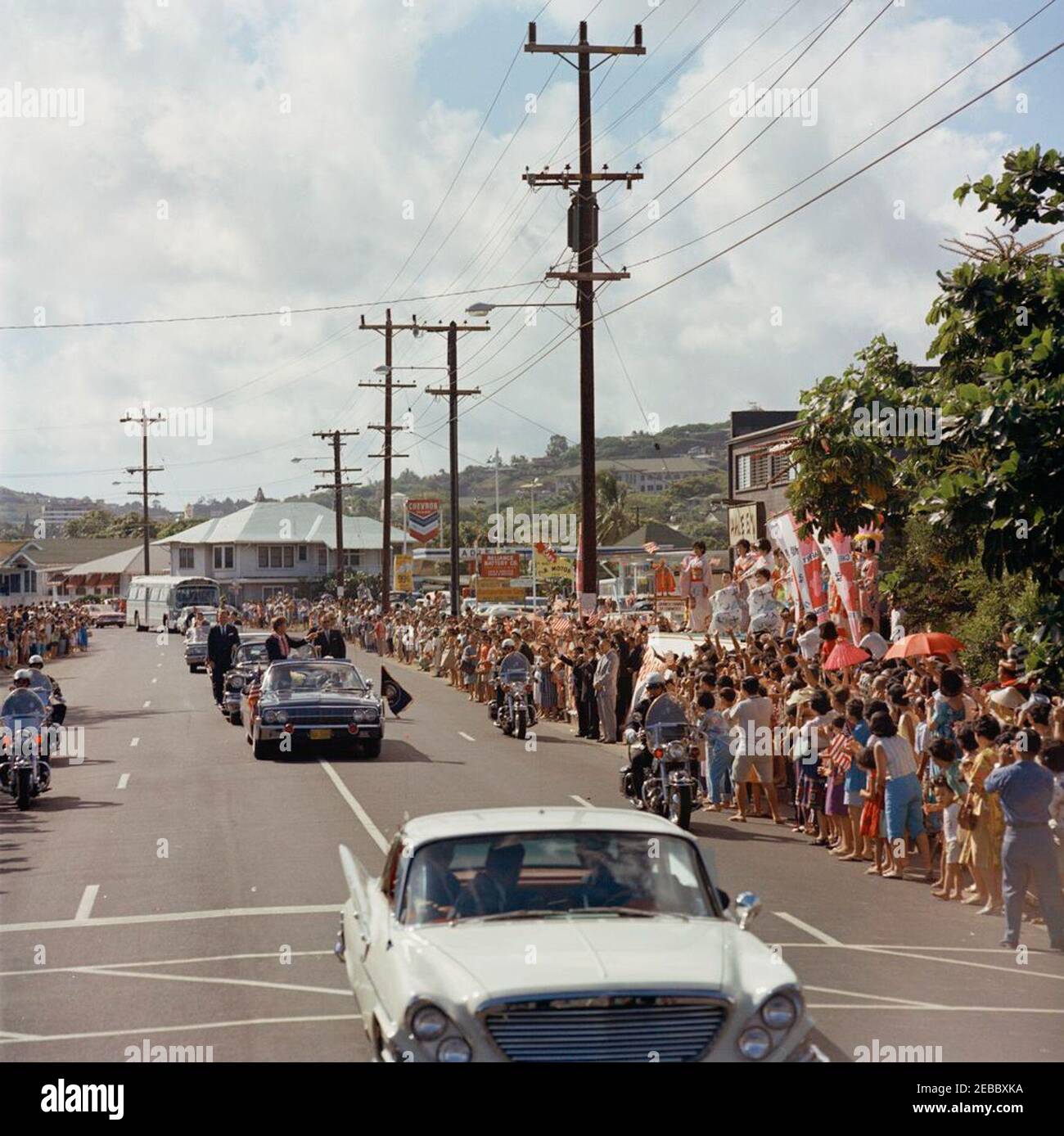 Trip to Western States: Honolulu, Hawaii, motorcade, 3:15PM. President ...