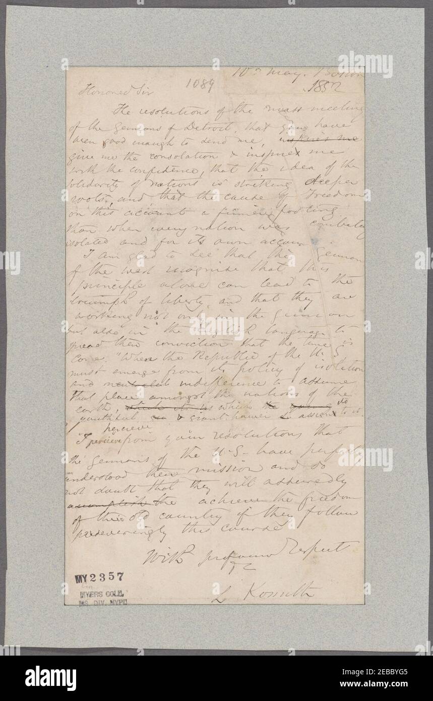 Kossuth, Louis. Boston Stock Photo - Alamy