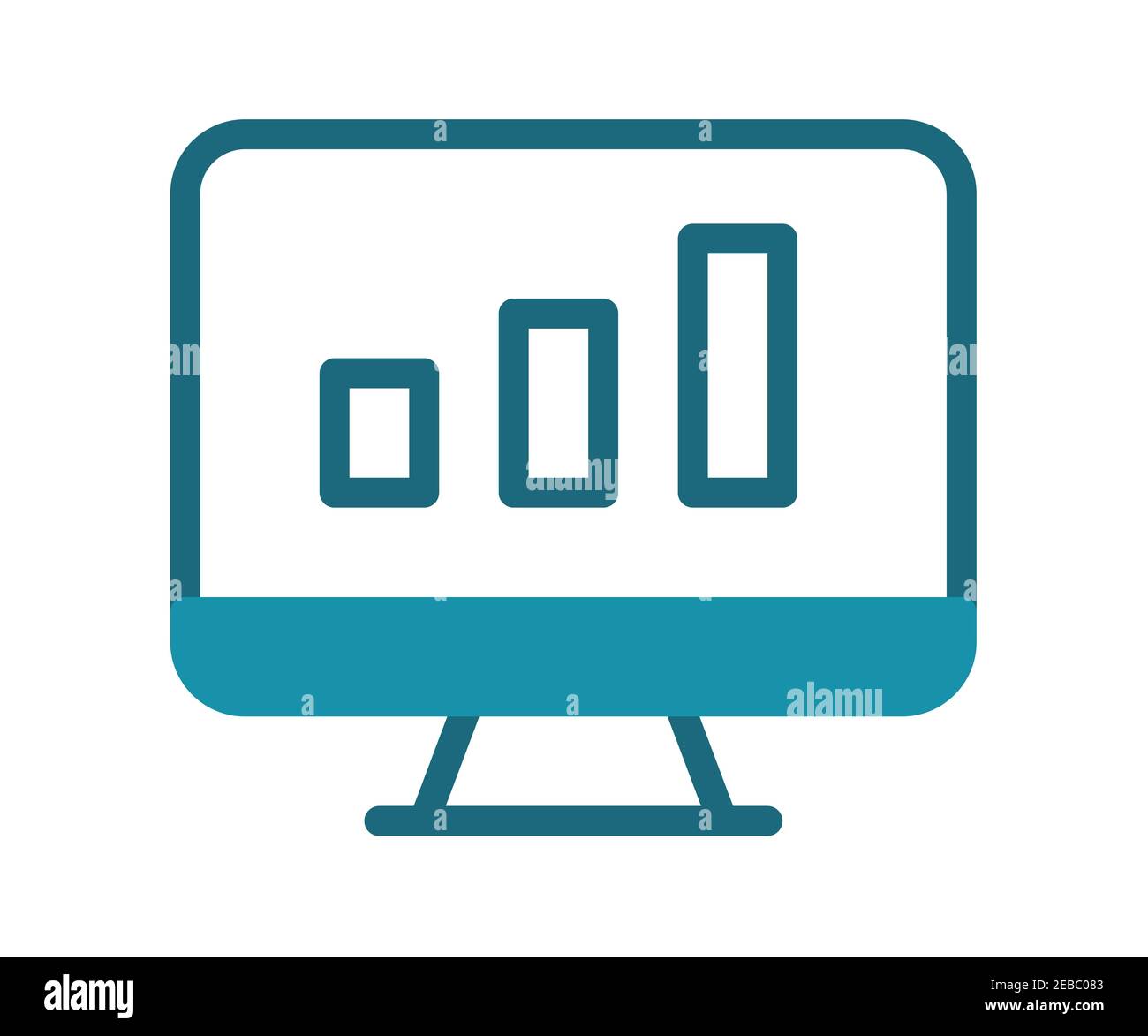 monitor statistic dashboard single isolated icon with solid line style ...