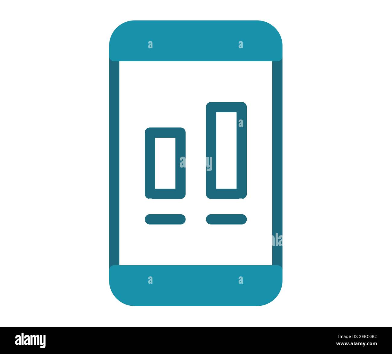smartphone statistic chart single isolated icon with solid line style ...