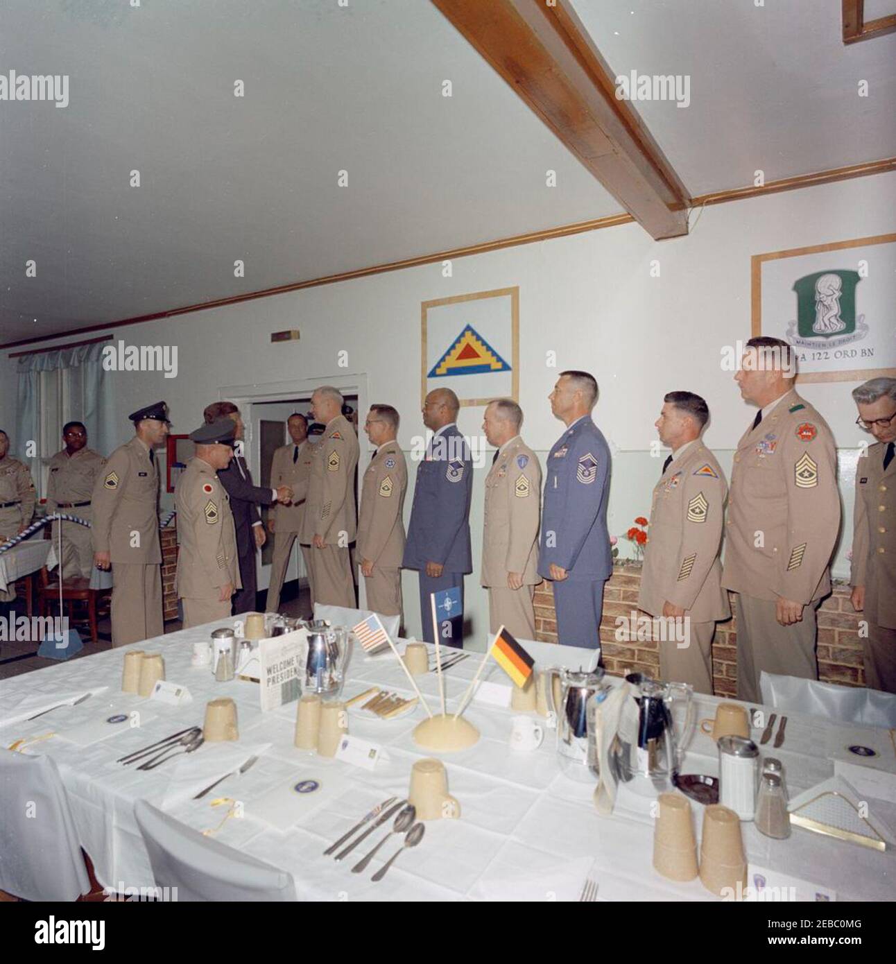 Trip to Europe: Germany, Hanau: President Kennedy has lunch with U.S ...