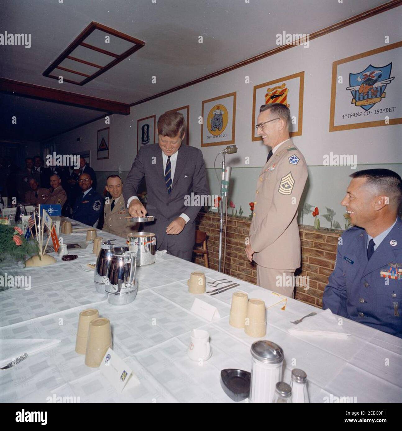 Trip to Europe: Germany, Hanau: President Kennedy has lunch with U.S ...
