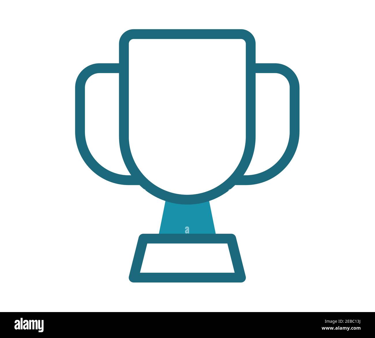 trophy award champion win single isolated icon with solid line style ...