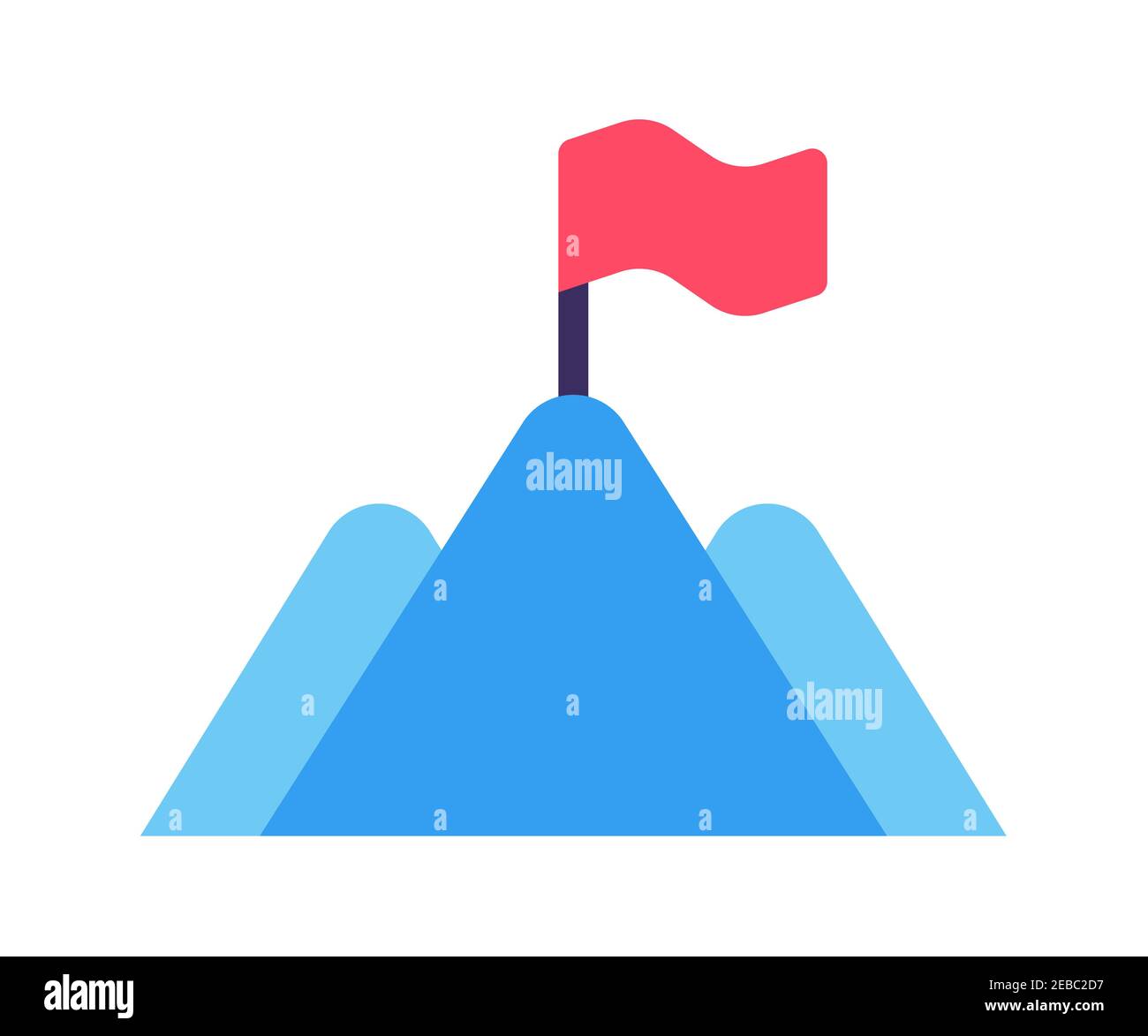 mission milestone flag single isolated icon with flat style vector ...