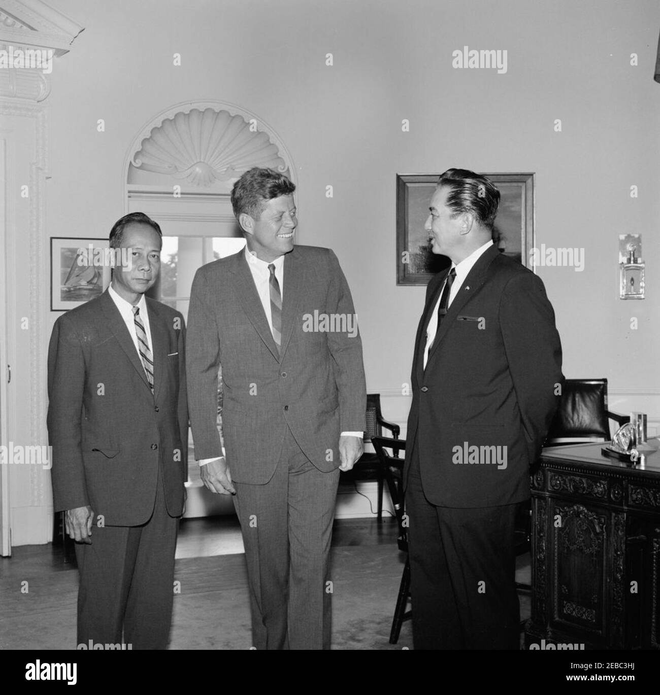 President Kennedy with Filipino Senator, Rogelio de la Rosa. President ...