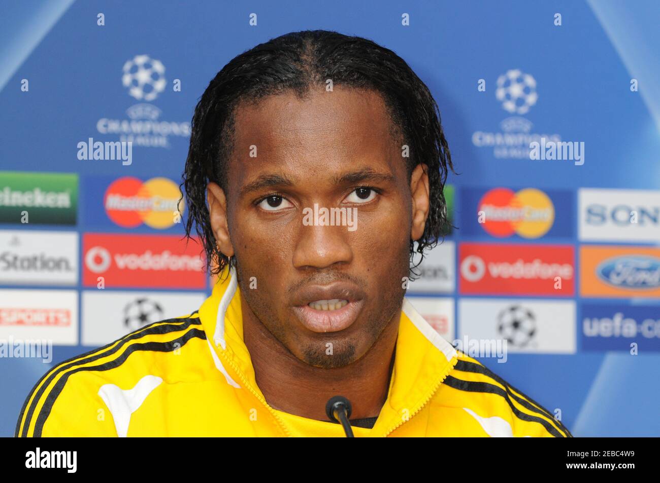Didier Drogba, Chelsea FC Champions League Press Conference, Stamford ...