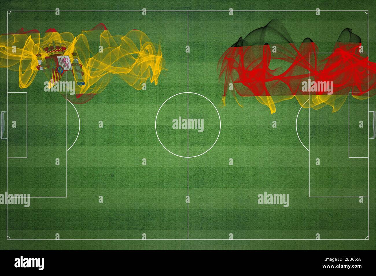 Spain vs Germany Soccer Match, national colors, national flags, soccer ...