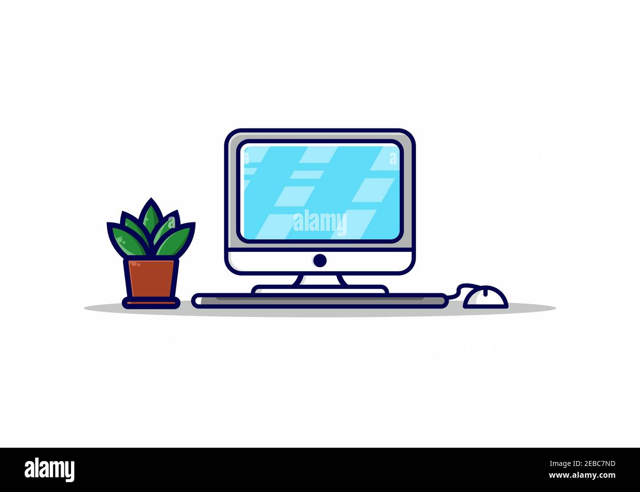 Computer and ornamental plants design Stock Vector Image & Art - Alamy