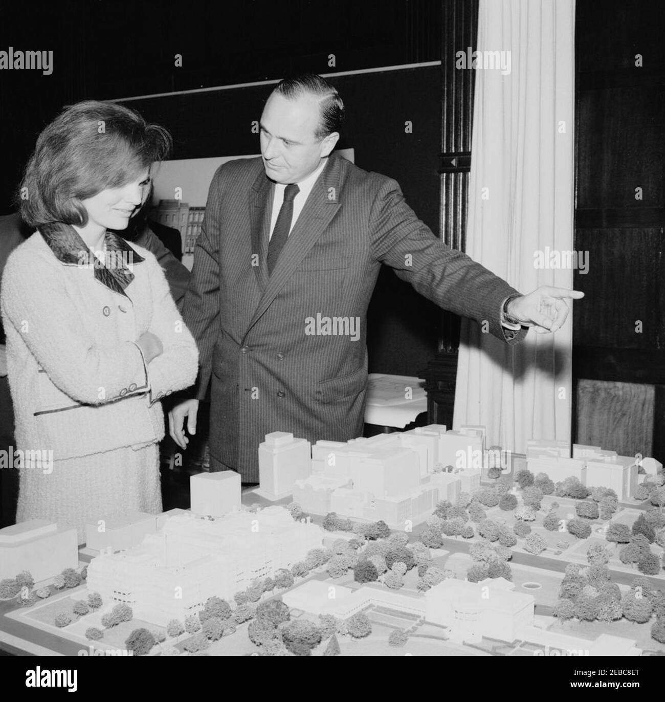 First Lady Jacqueline Kennedy (JBK) inspects the LaFayette Square ...