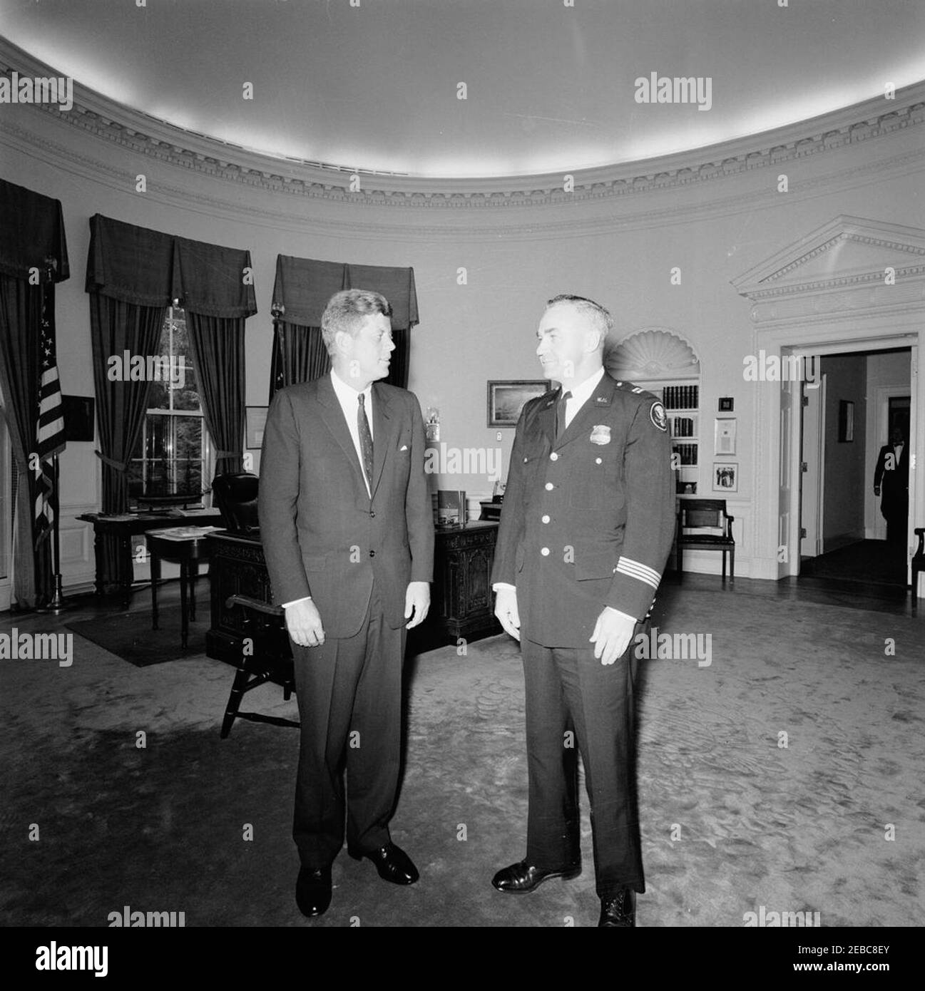 Visit of Capt. Dodge, White House Police. President John F. Kennedy ...
