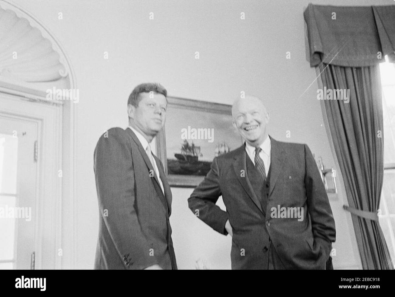 John kennedy and former president eisenhower hi-res stock photography ...
