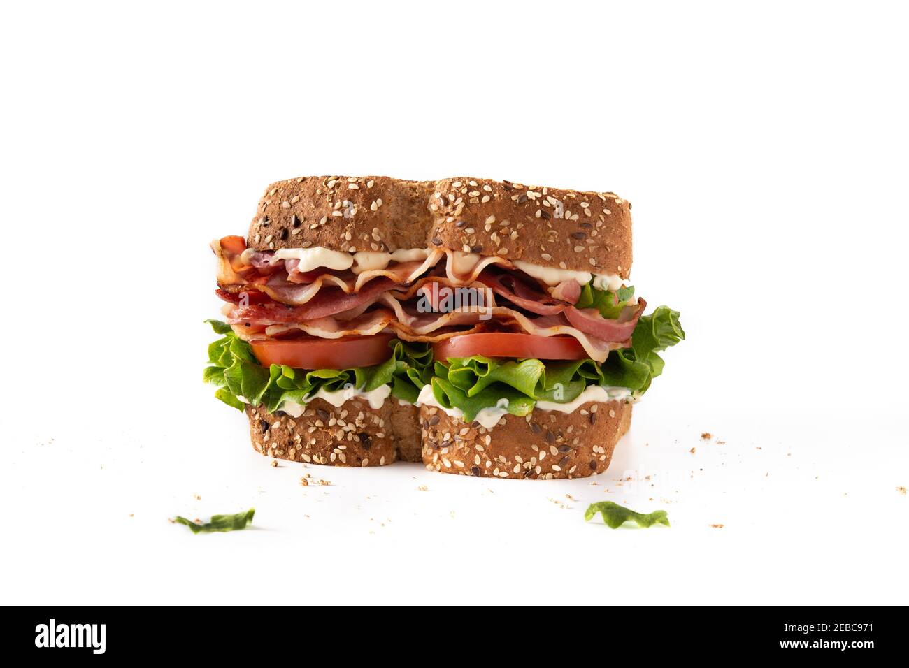 BLT sandwich isolated on white background Stock Photo - Alamy