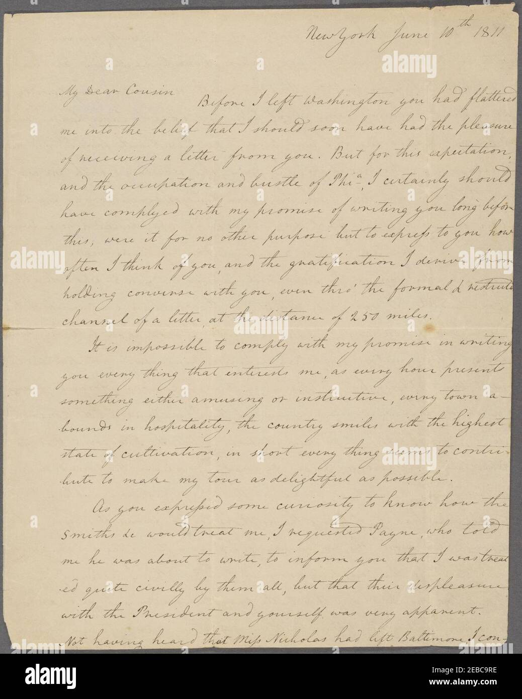 Letter from Edward Coles to Dolley Madison Stock Photo - Alamy