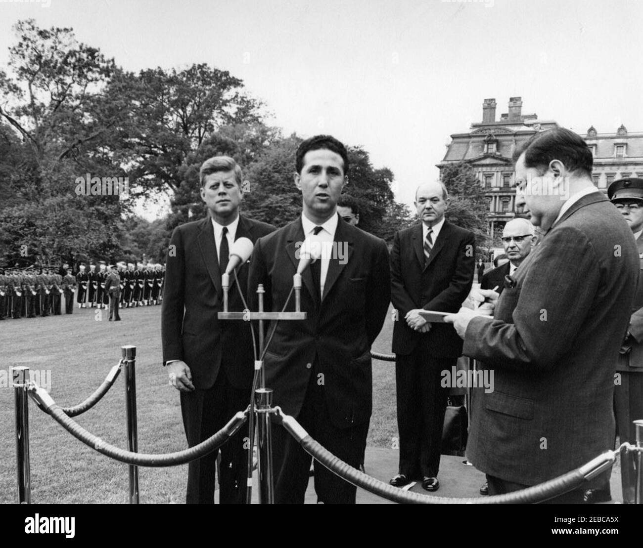 Arrival ceremony for Ahmed Ben Bella, Prime Minister of Algeria, 11 ...