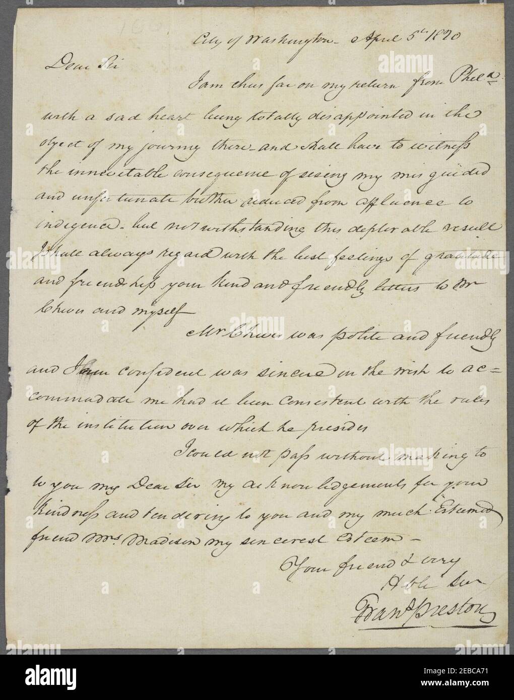 Letter from Francis Preston Stock Photo - Alamy