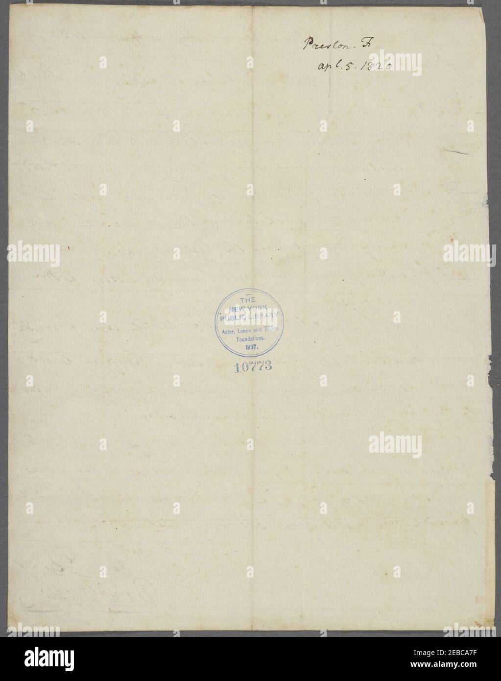 Letter from Francis Preston Stock Photo - Alamy
