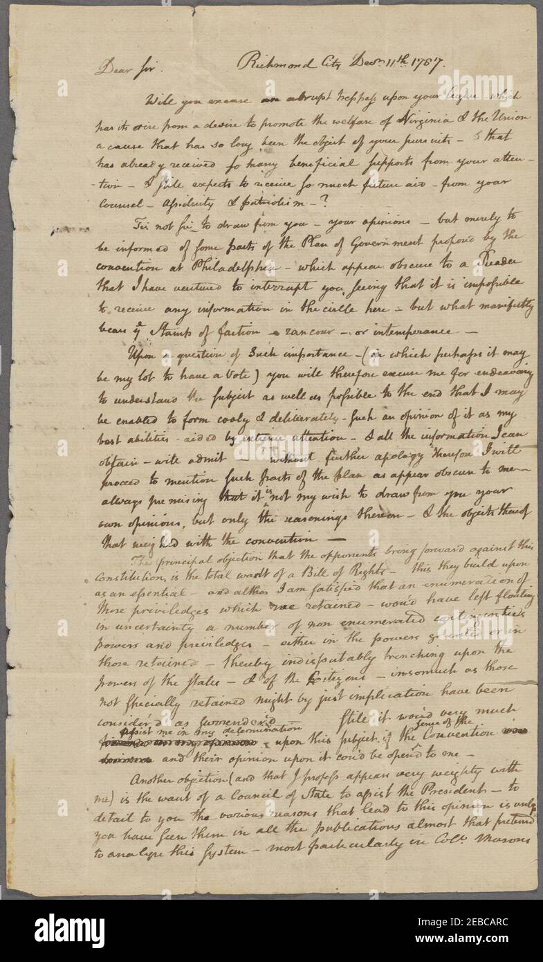 Letter from George Lee Turberville Stock Photo - Alamy