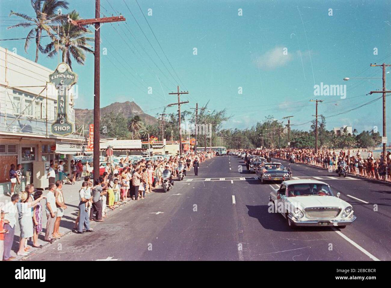 Trip to Western States: Honolulu, Hawaii, motorcade, 3:15PM. President ...