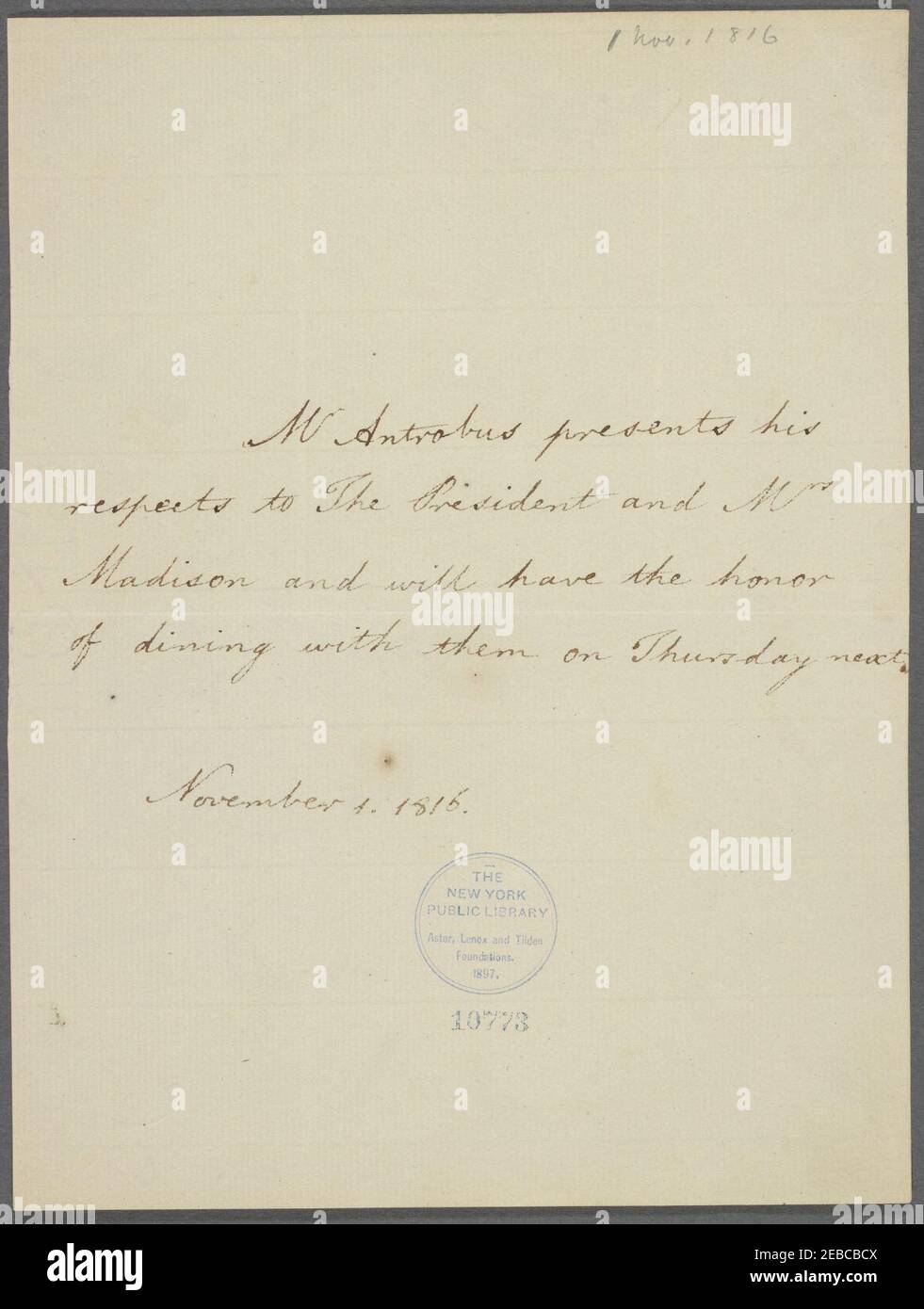 Letter from Gibbs Crawford Antrobus Stock Photo - Alamy