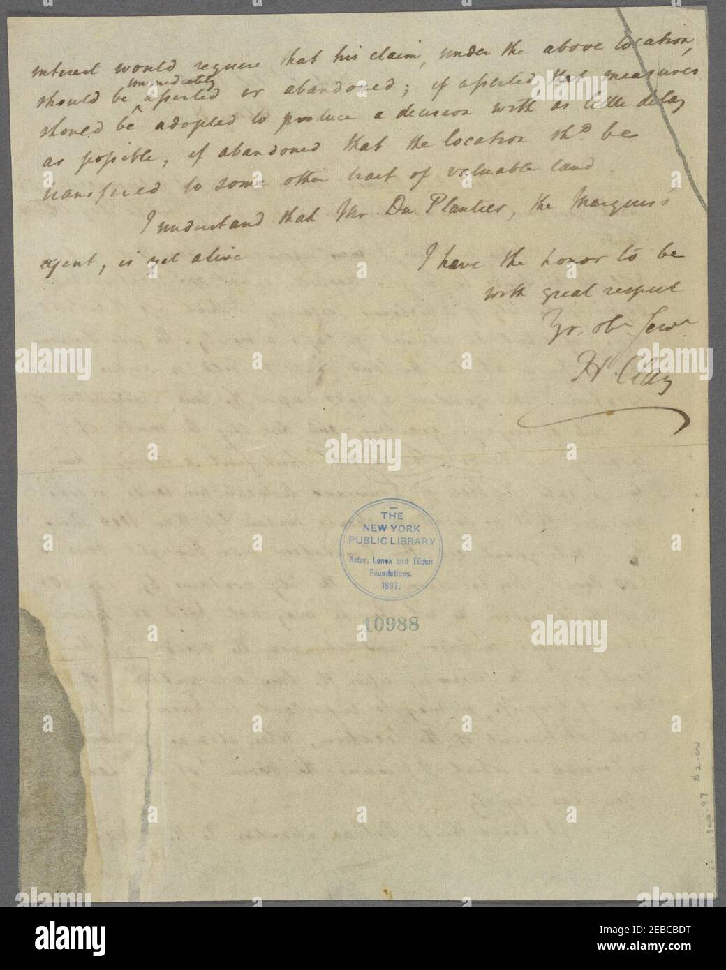 Letter from Henry Clay Stock Photo - Alamy