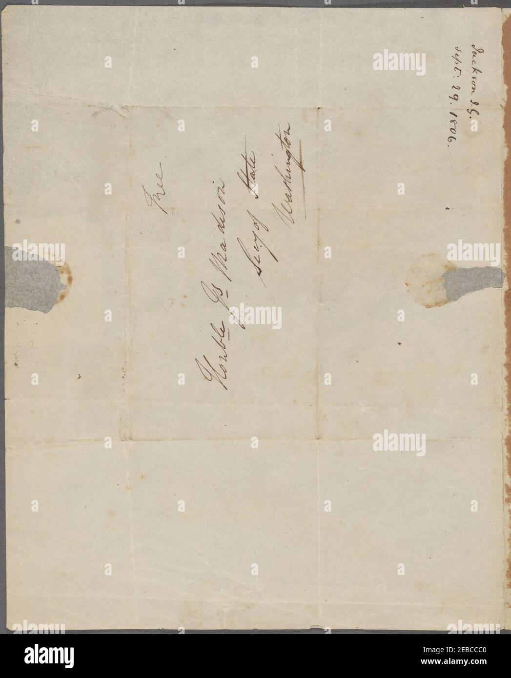 Letter from James G. Jackson Stock Photo - Alamy