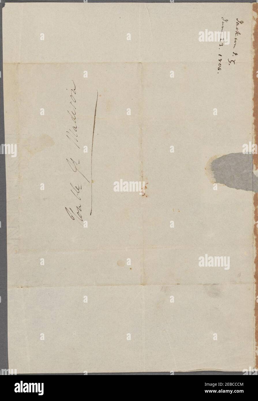 Letter from James G. Jackson Stock Photo - Alamy