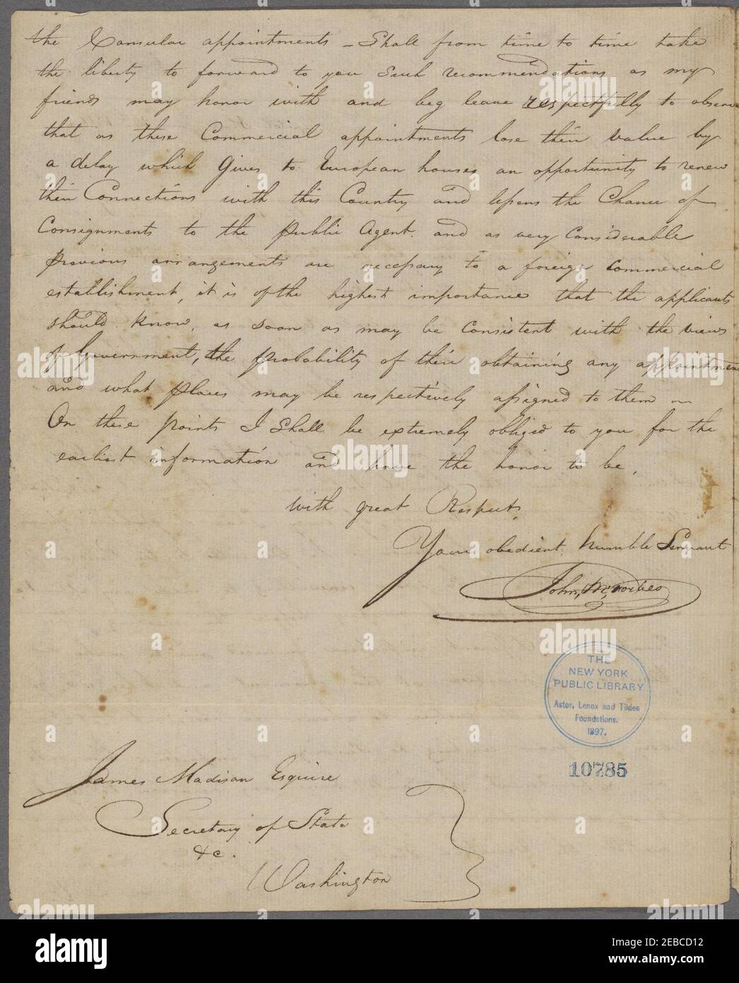 Letter from john m hi-res stock photography and images - Alamy