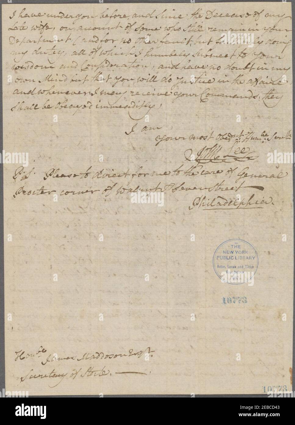 Letter from John Lee Stock Photo - Alamy