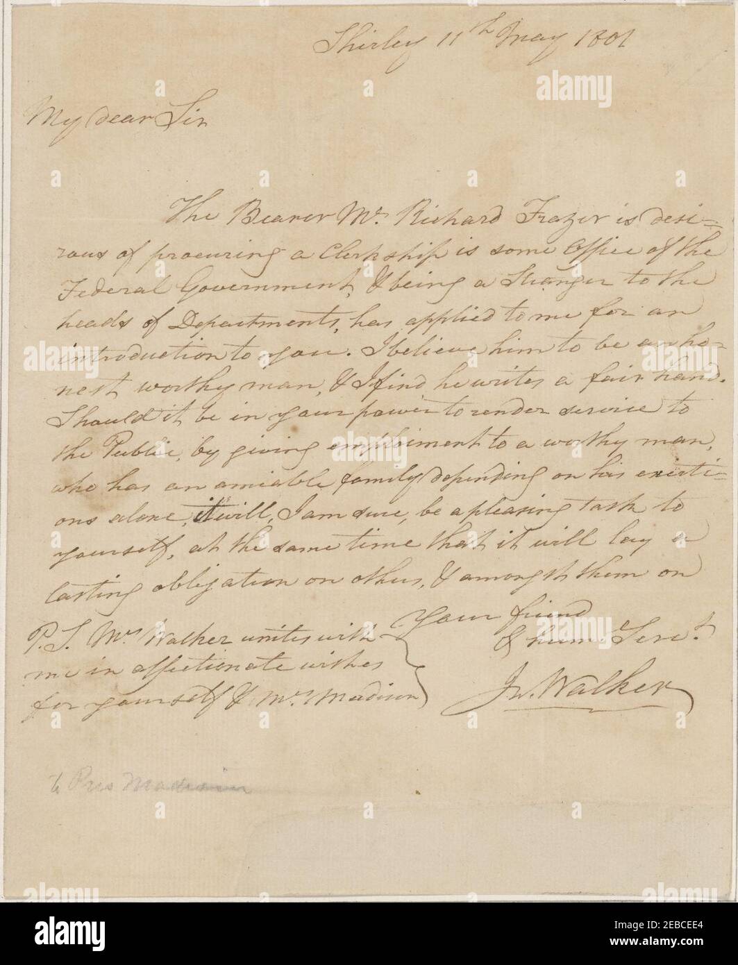 Letter from John Walker Stock Photo - Alamy