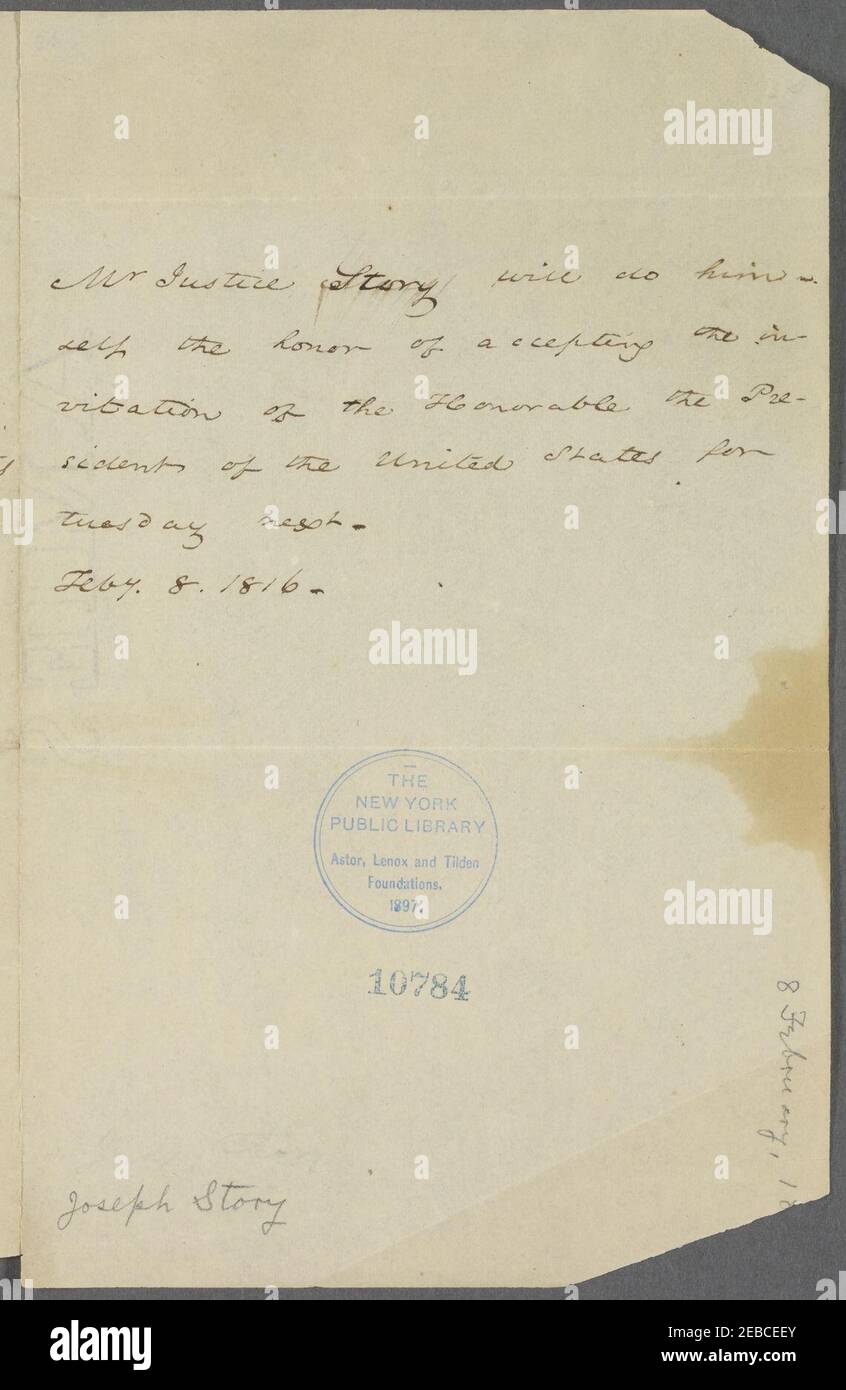 Letter from Joseph Story Stock Photo - Alamy