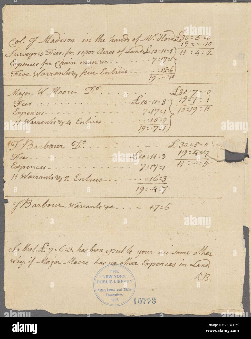 Letter from Richard Barbour Stock Photo - Alamy