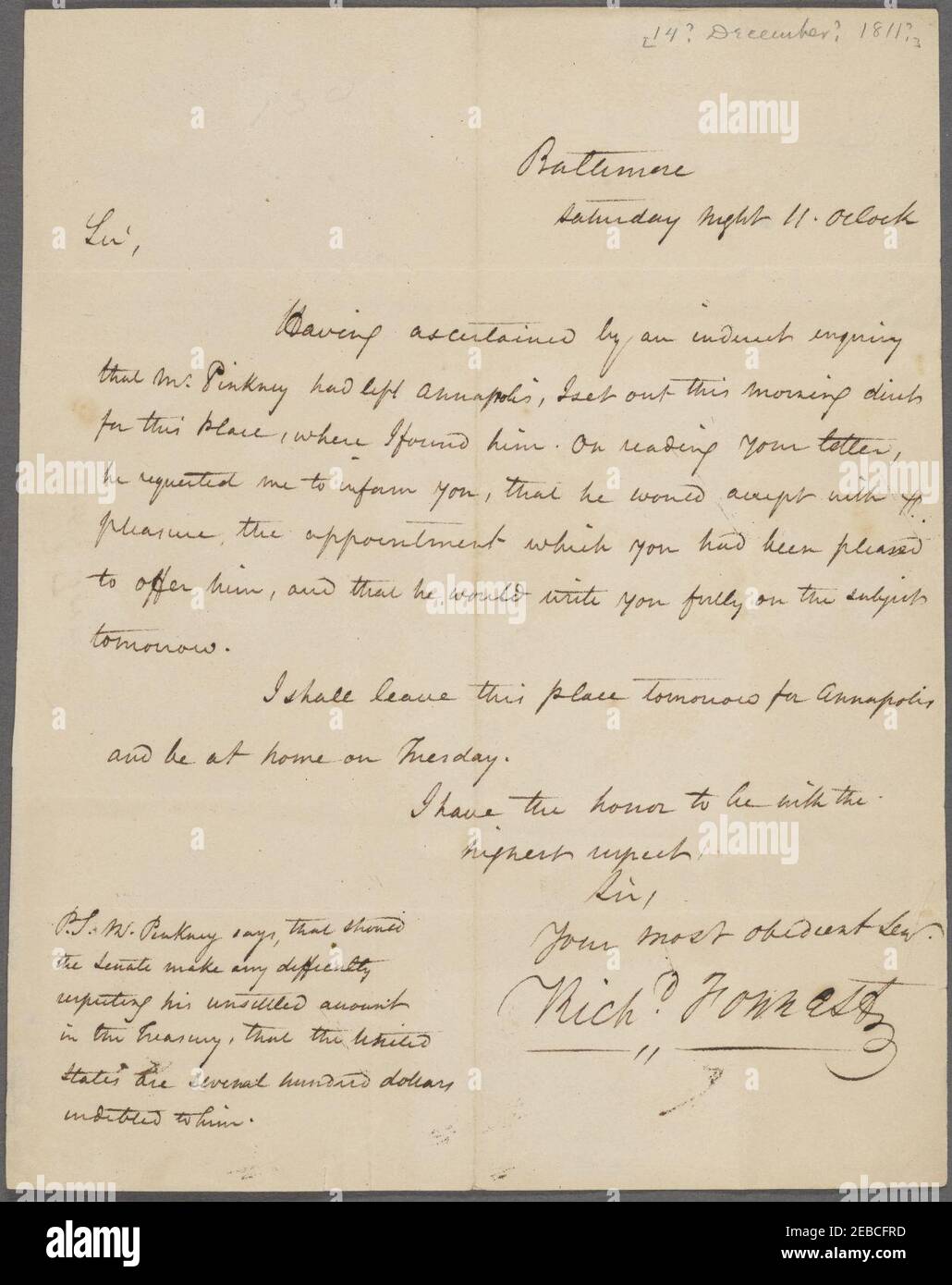 Letter from Richard Forrest Stock Photo - Alamy