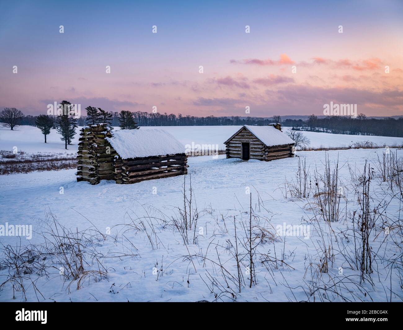 Winter Cabin in Snow, Valley Forge National Historic Park, Valley Forge ...