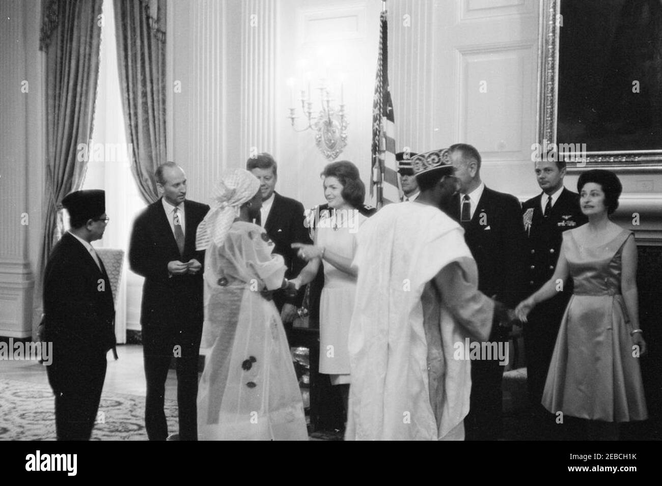 Diplomatic Reception, 6:00PM. President John F. Kennedy, First Lady ...