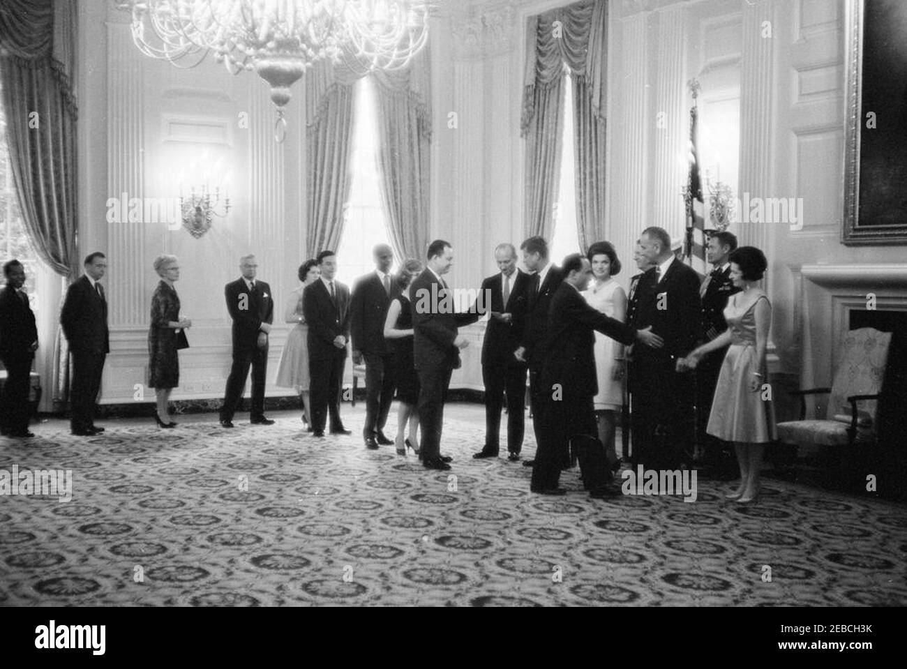 Diplomatic Reception, 6:00PM. President John F. Kennedy, First Lady ...