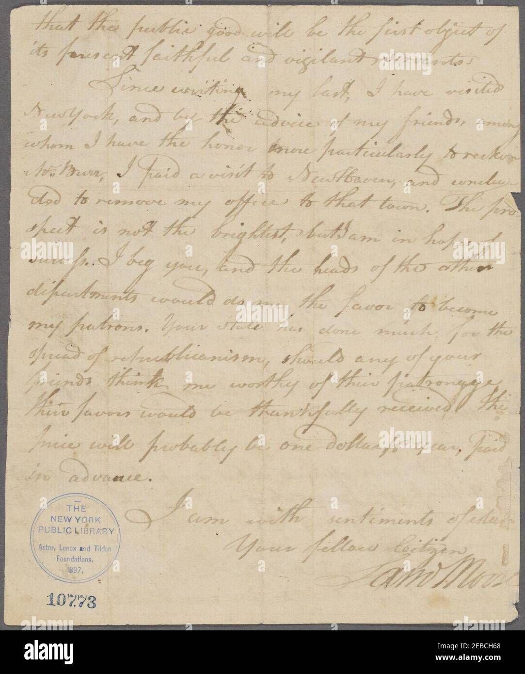 Letter from Samuel Morse Stock Photo - Alamy