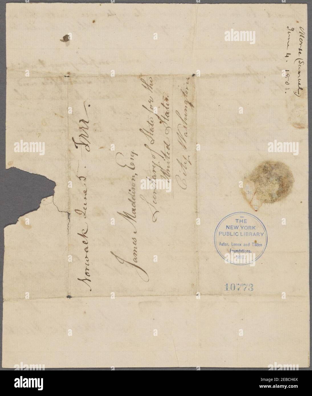 Letter from Samuel Morse Stock Photo - Alamy