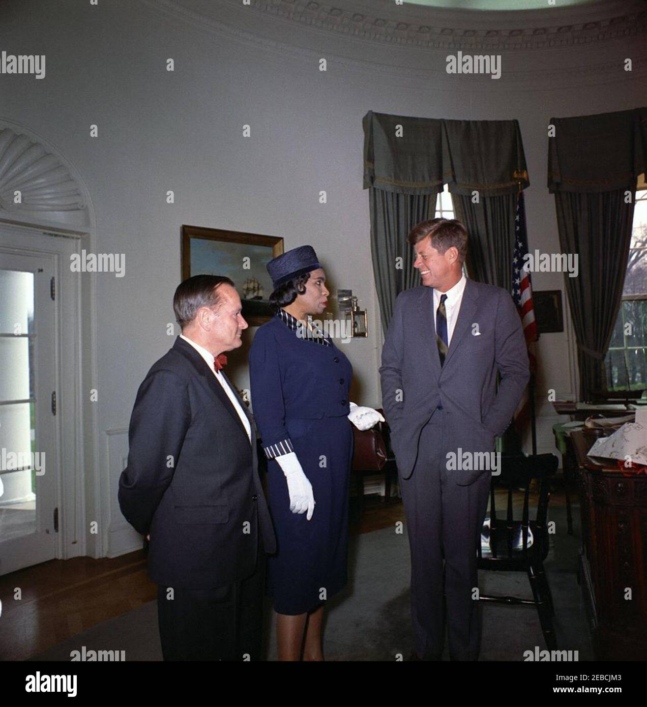 Visit of Marian Anderson, 12:50PM. President John F. Kennedy visits ...