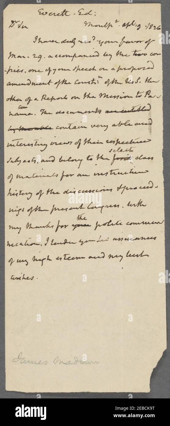 Letter to Edward Everett Stock Photo - Alamy