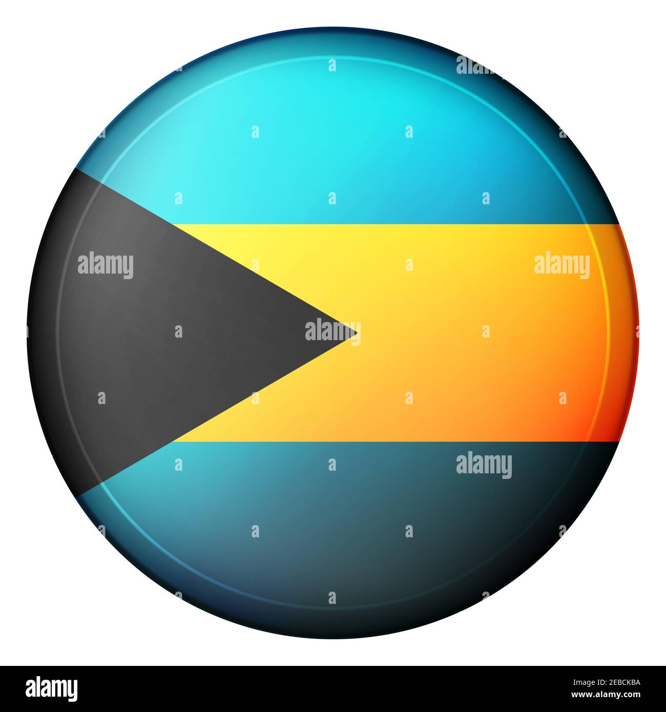 Glass light ball with flag of Bahamas. Round sphere, template icon ...