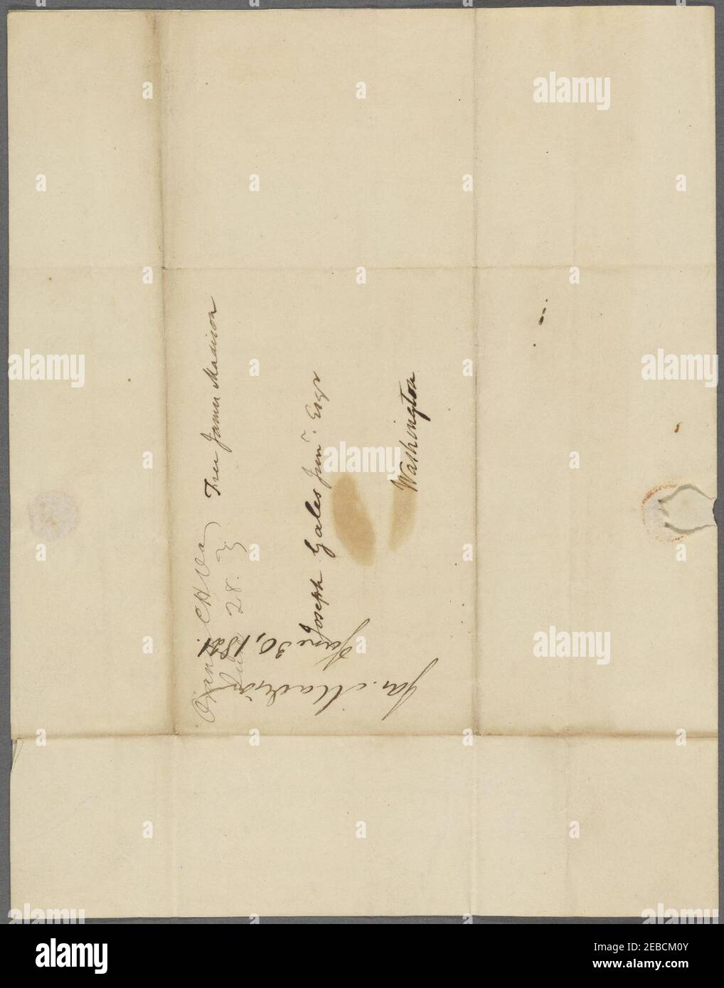 Letter to Joseph Gales Stock Photo - Alamy