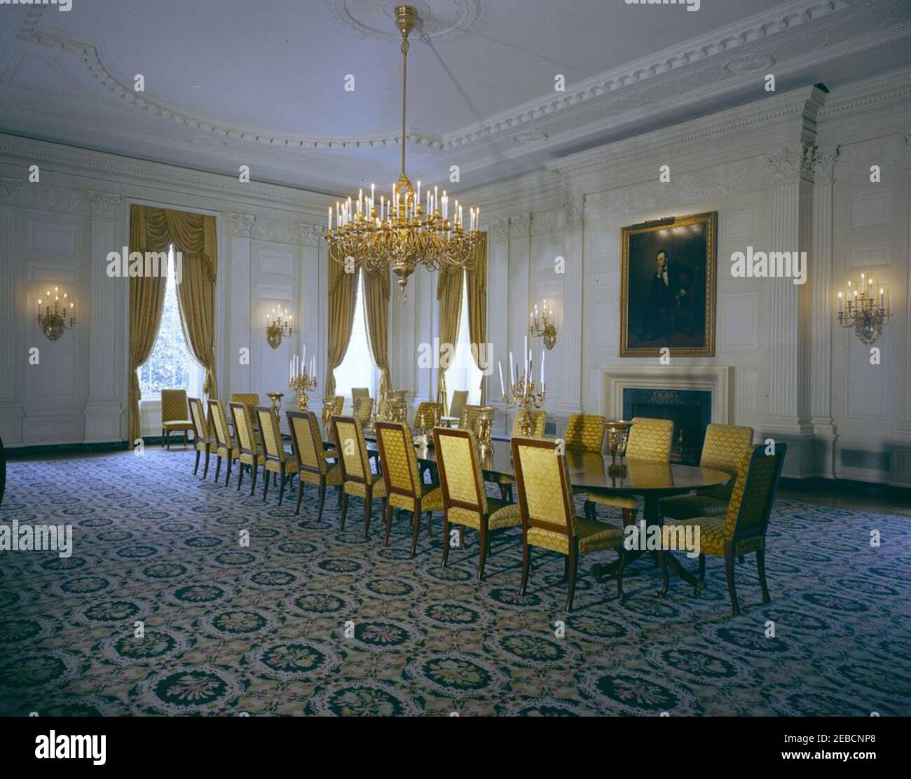 White House Rooms: State Dining Room. State Dining Room, featuring new ...