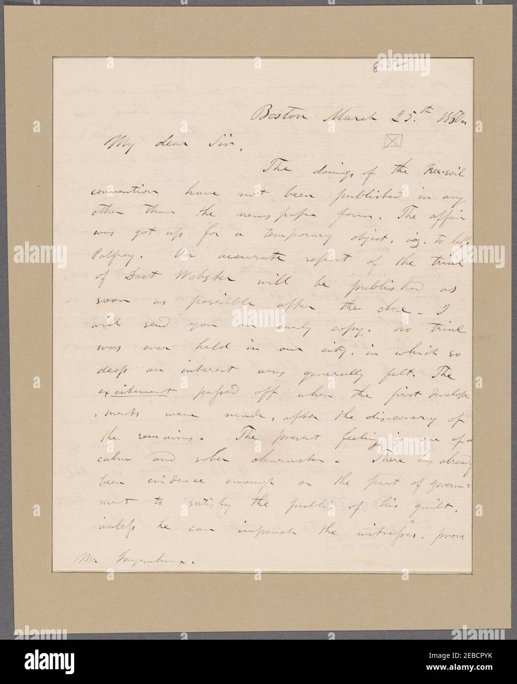 Livermore, George. Boston. To Edward D. Ingraham Stock Photo - Alamy