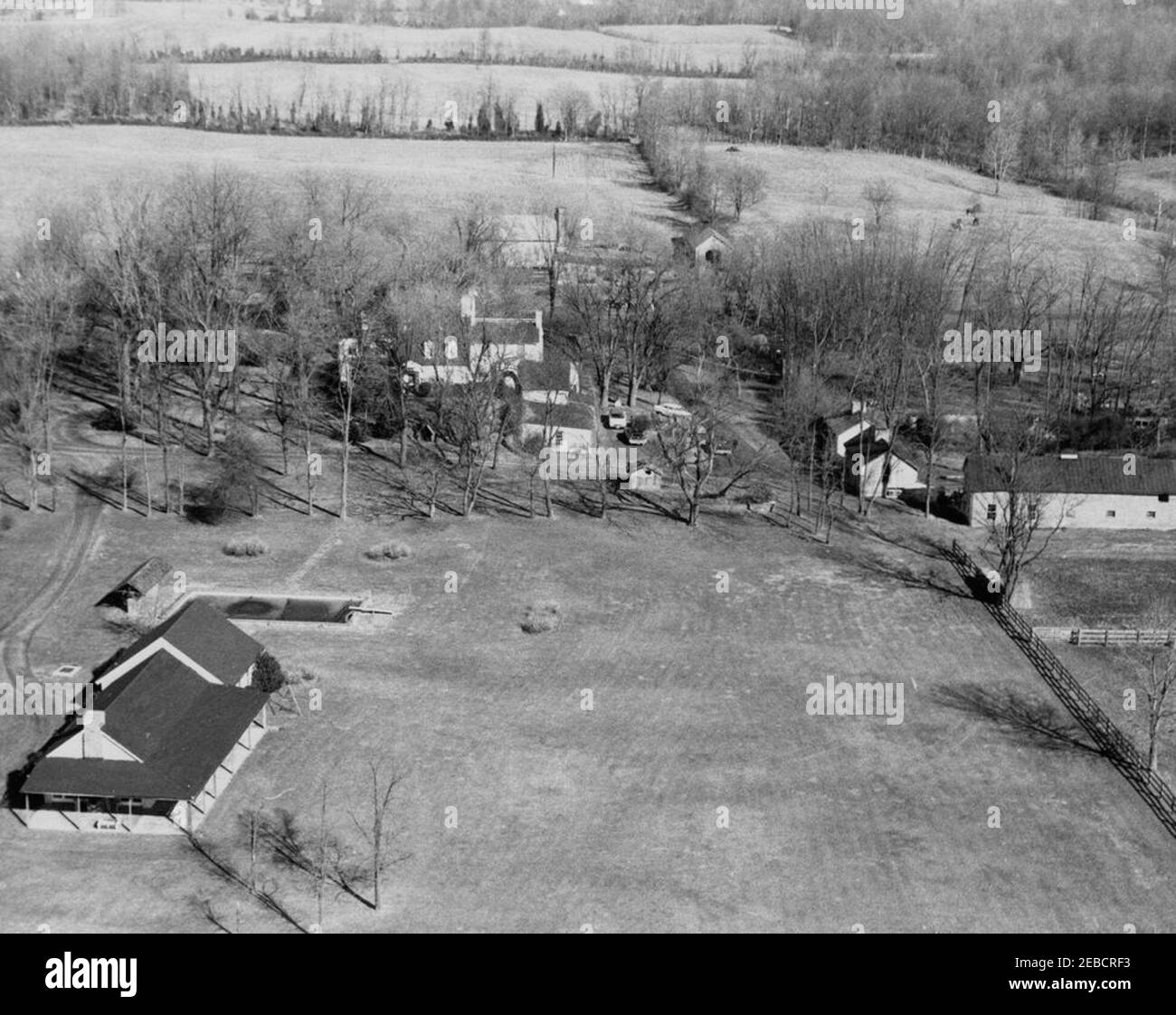 Glen Ora, Middleburg, Virginia (views). Aerial view of Glen Ora ...