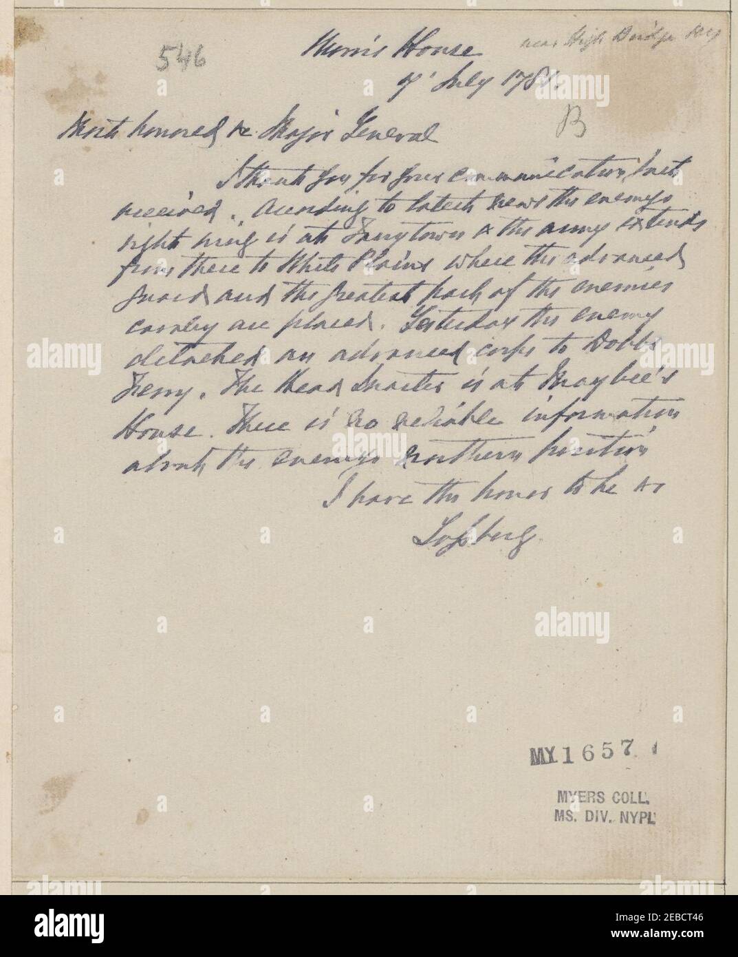 Lossberg, F.W. Morris' House. To Major General Stock Photo - Alamy