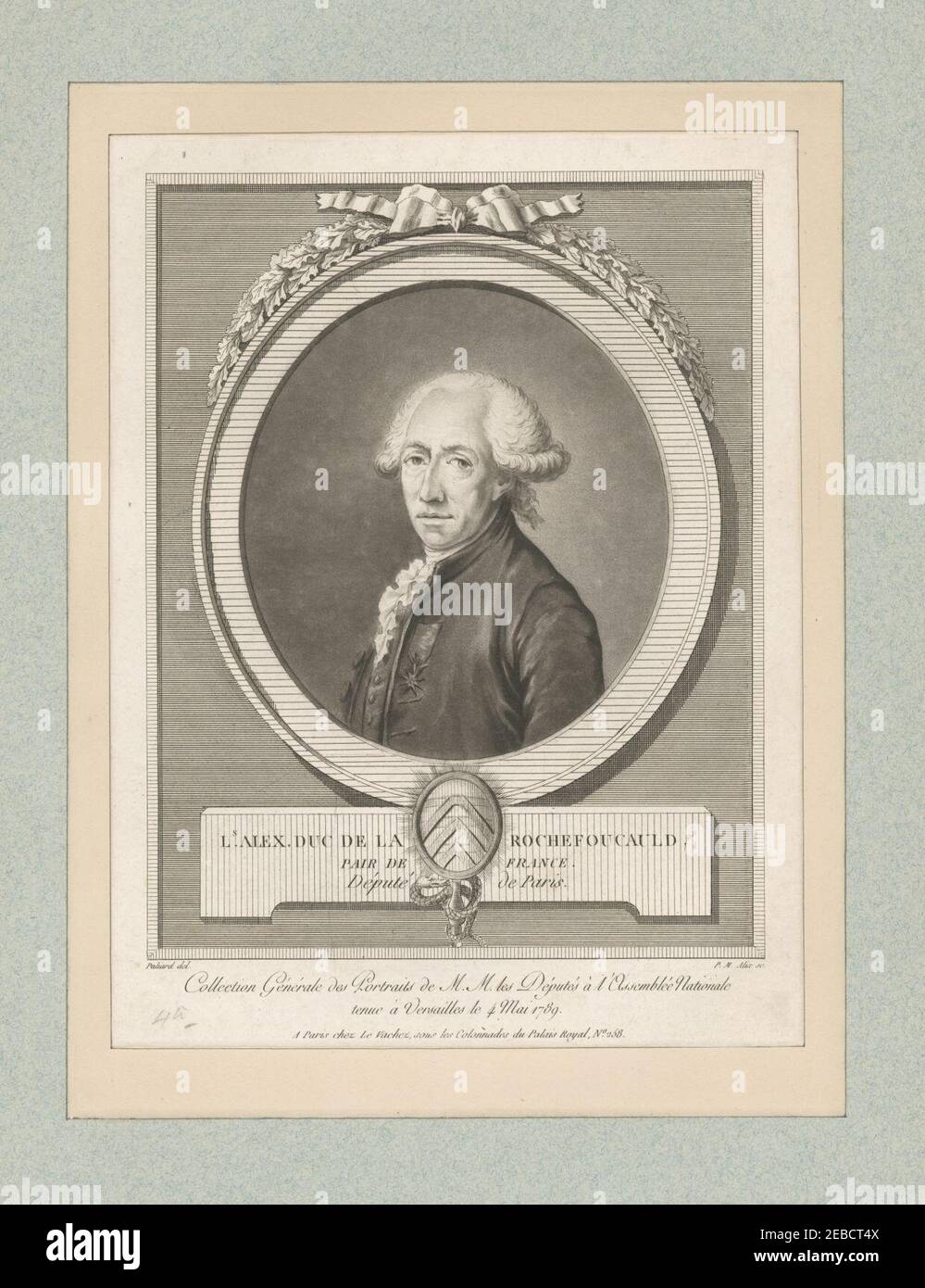 Ls. Alex. Duc de la Rochefoucauld Pair de France, Depute de Paris Stock ...